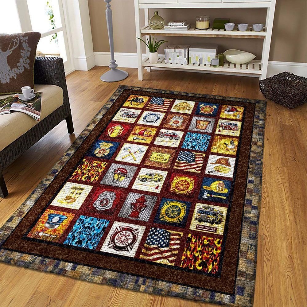Fire Department Logo Equip The Fireman Rugs, Firefighter Area Rug ...