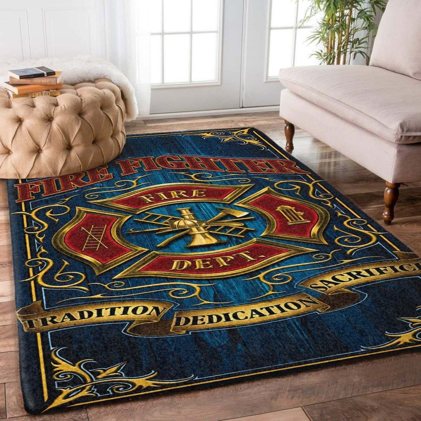 Fire Department Logo Rugs, Firefighter Area Rug, Fireman Carpet Gifts ...