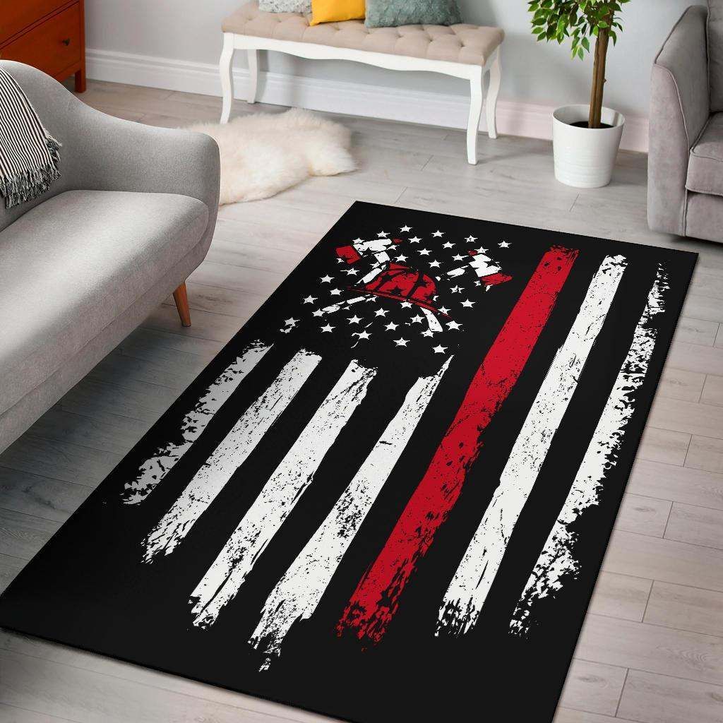 Firefighter Axe Flag American Rugs, Firefighter Area Rug, Fireman ...