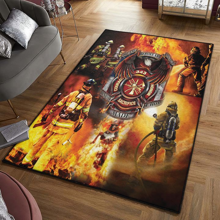 Firefighter Fire Department Logo with Eagle Rugs, Firefighter Area Rug ...