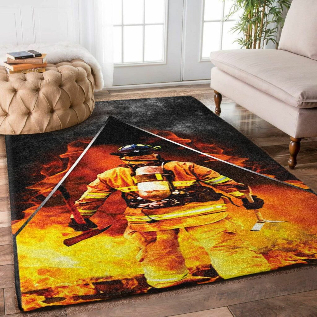 Firefighter Fireman Rugs, Firefighter Area Rug, Fireman Carpet Gifts ...