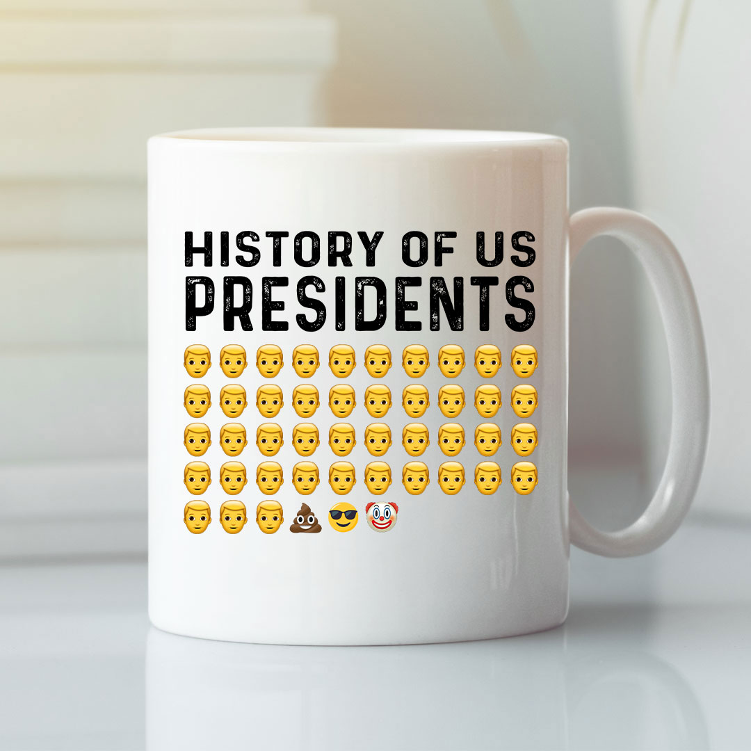 History Of US Presidents Joe Biden Clown Emoji Mug - Bluefink