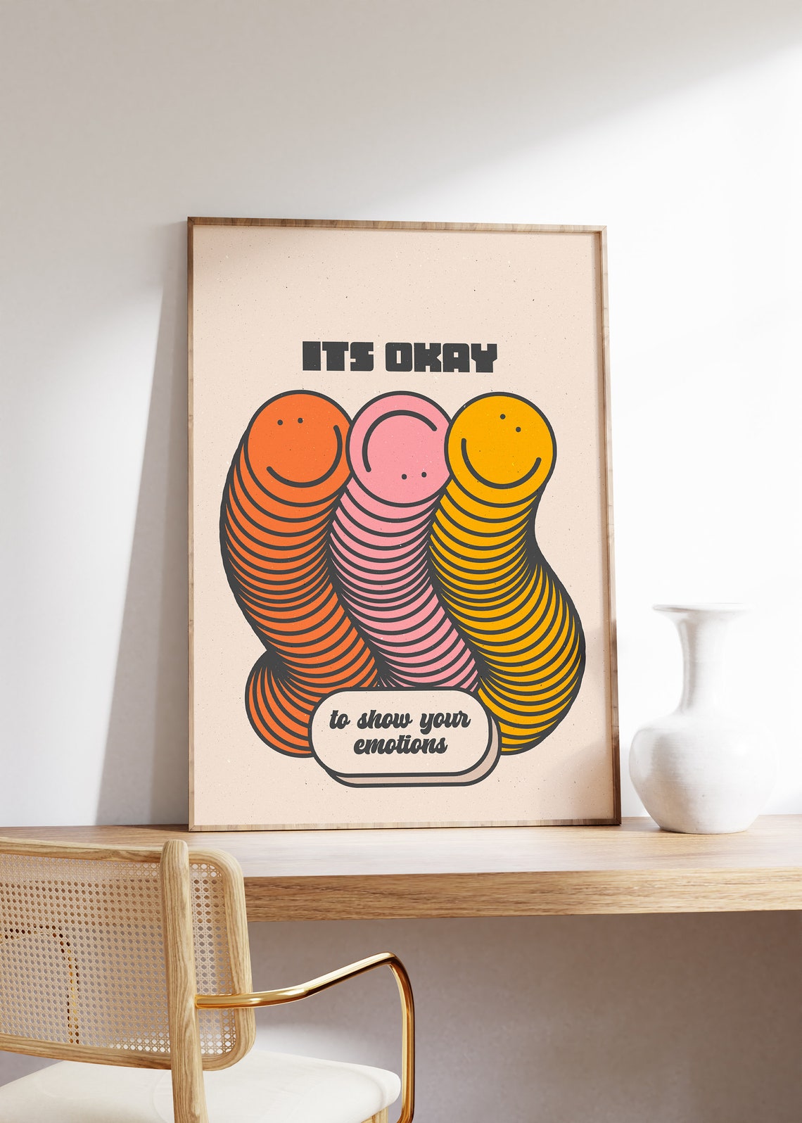 Its Okay To Show Your Emotions Motivational Quote Aesthetic Vintage 70s ...