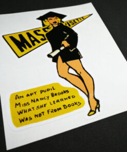 Massachusetts Pinup Vintage Style Travel Decal, Vinyl Pin Up Sticker ...