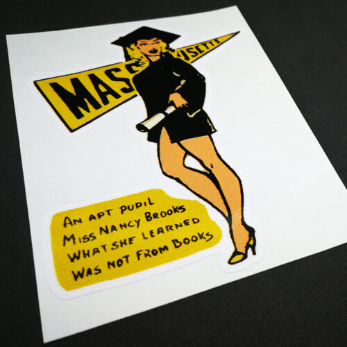 Massachusetts Pinup Vintage Style Travel Decal, Vinyl Pin Up Sticker ...
