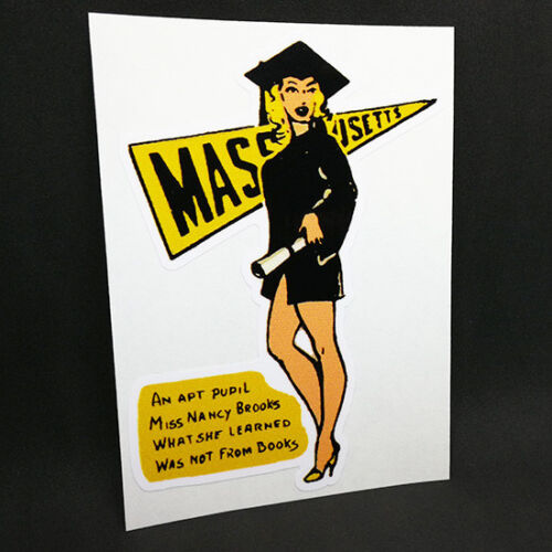 Massachusetts Pinup Vintage Style Travel Decal, Vinyl Pin Up Sticker ...