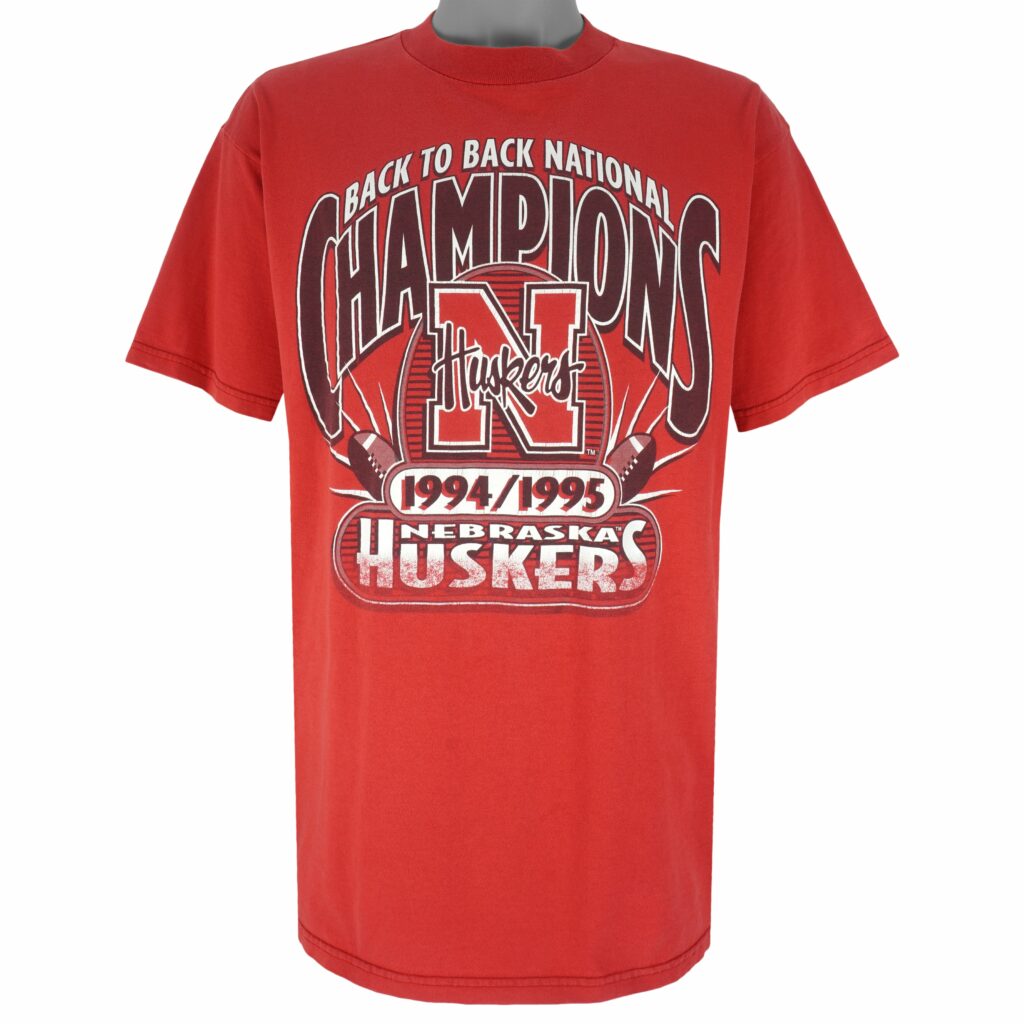NCAA Nebraska Huskers Back to Back Champions T-Shirt 1995 Vintage Style ...