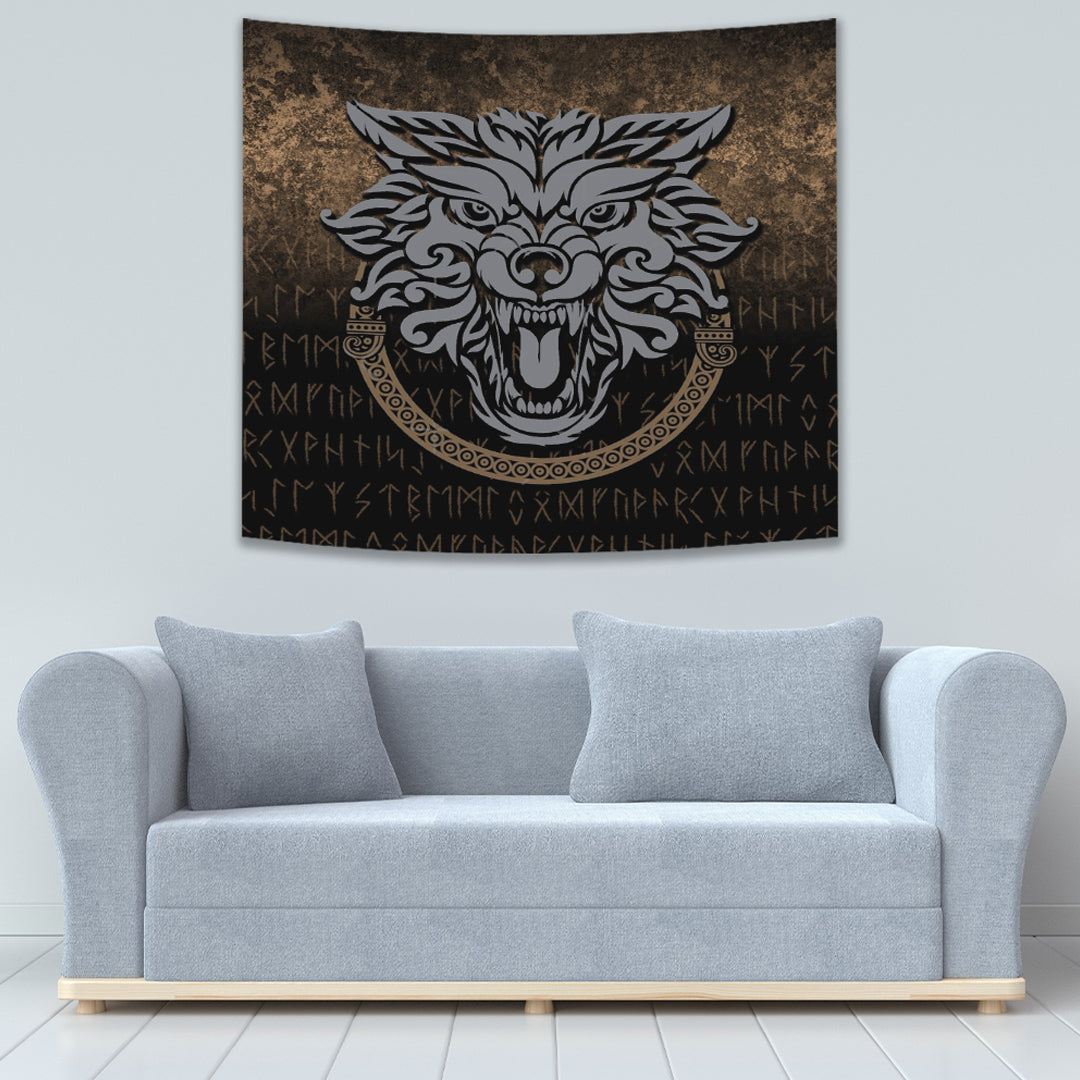 Norse Pagan Viking Wolf Tapestry for Wall Décor - Bluefink