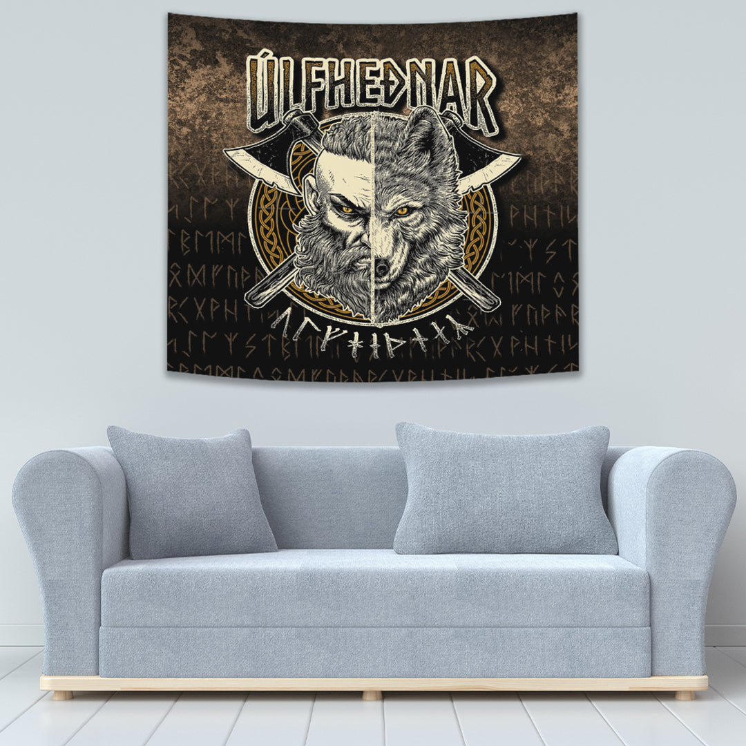 Norse Viking Wolf Ulfhednar Pagan Warrior Ulfhedinn Tapestry for Wall ...