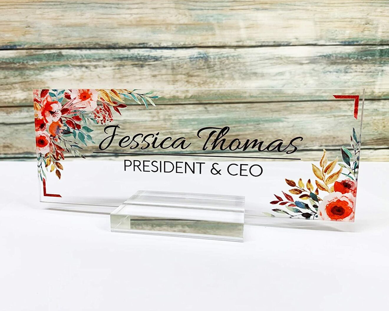 Personalized Acrylic Desk Name Plate For Office Sign Modern Office ...