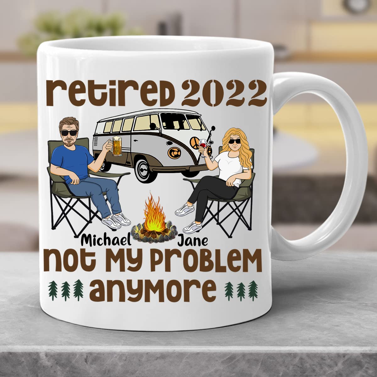 Personalized Retired 2022 Mug, Not My Problem Anymore Custom Skin Tone ...