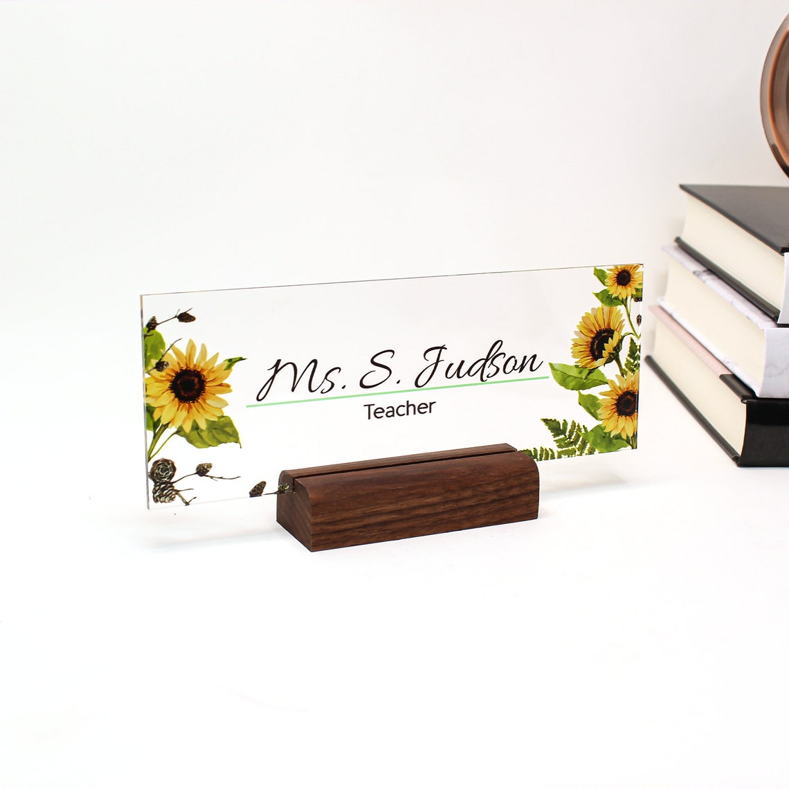 Personalized Sunflower Acrylic Desk Name Plate Gifts Idea For Tearcher ...