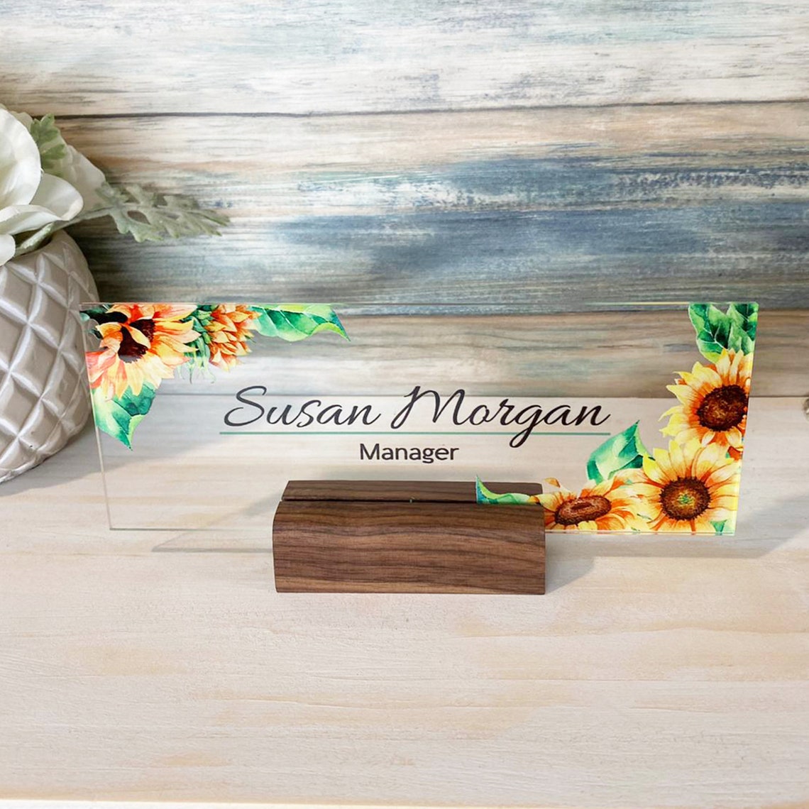 Personalized Sunflower Acrylic Desk Name Plate Gifts Idea For Tearcher ...