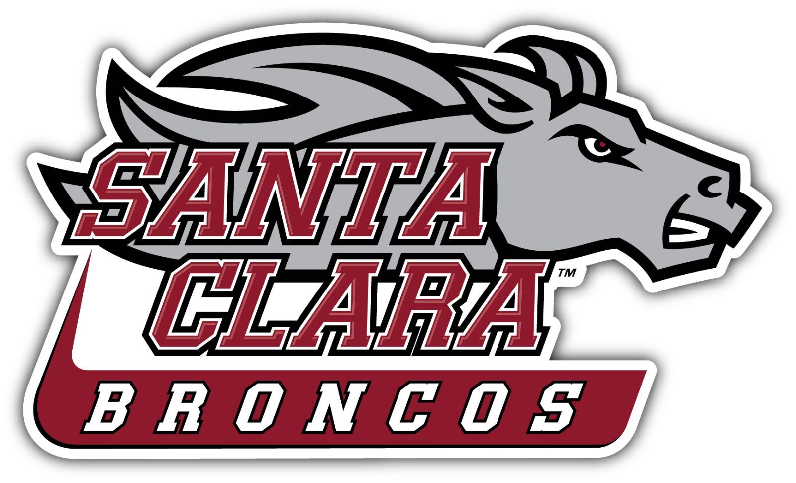 Santa Clara Broncos University College NCAA Logo Vinyl Decals Sticker ...