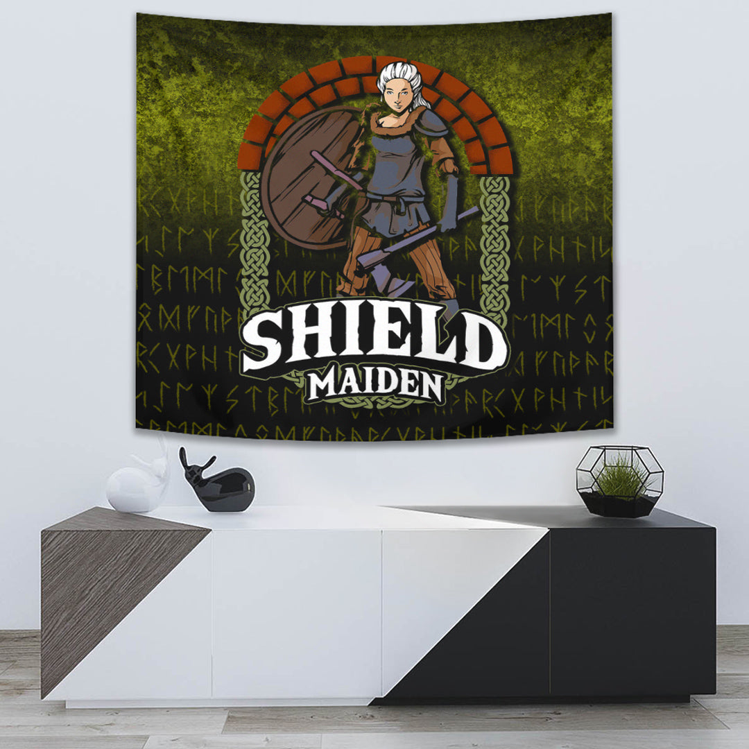 ShieldMaiden Tapestry Viking Style Wall Décor - Bluefink