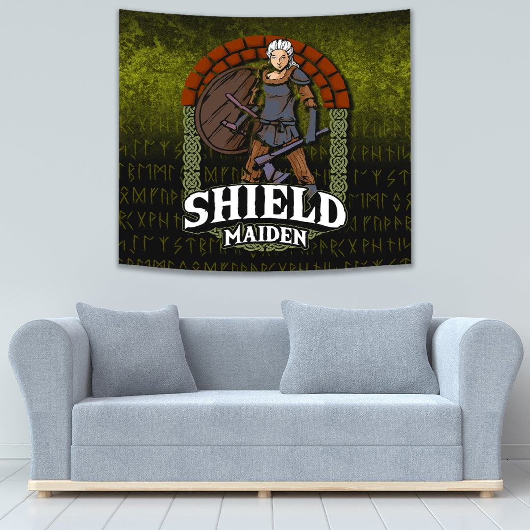 ShieldMaiden Tapestry Viking Style Wall Décor - Bluefink