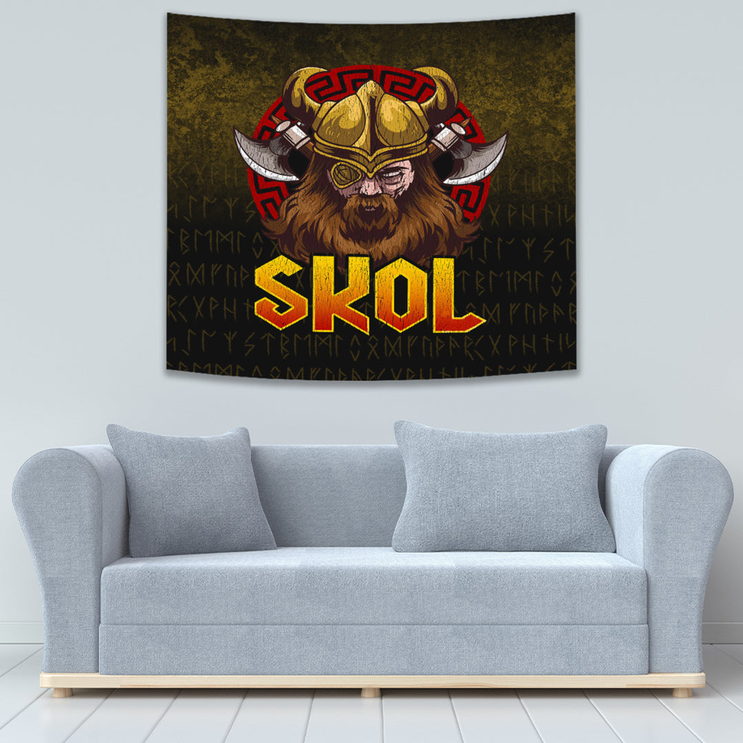 Skol Viking Beer Norse Mythology Warrior Drinking Tapestry for Wall ...