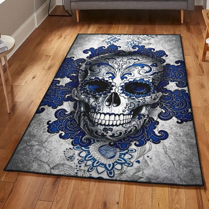 Skull Art Deco Rug, Skull Rug, Skull Area Rug, Skull Rug for Living ...