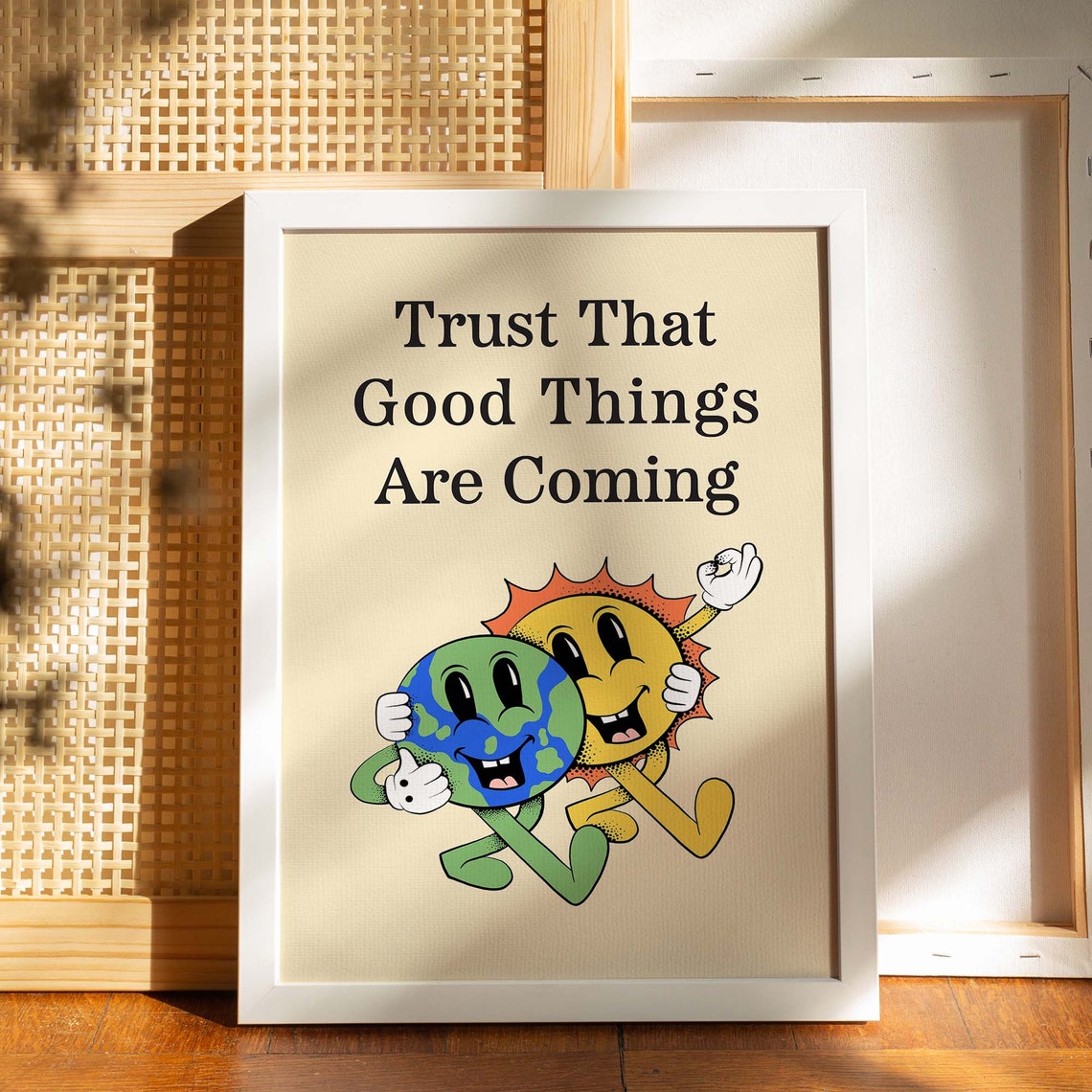 Trust That Good Things Are Coming Quotes 70s Trendy Poster Wall Art ...