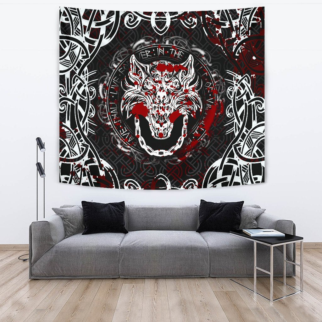 Viking Style Tapestry Fenrir Viking Blood 3D for Wall Décor - Bluefink