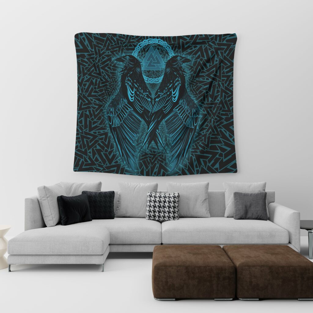 Viking Style Tapestry The Valkyrie At The Starry Sky Through Which ...