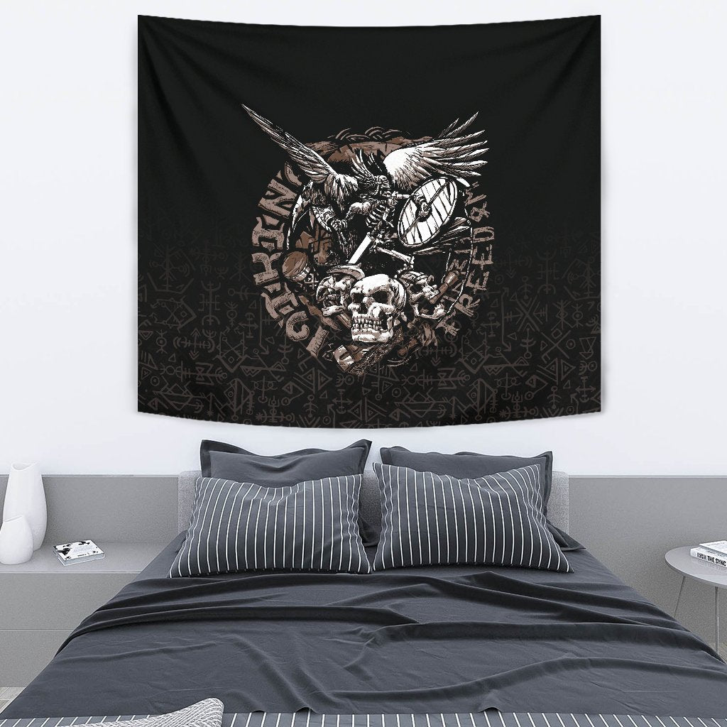 Viking Style Warrior Tattoo Odin Tapestry for Wall Décor - Bluefink