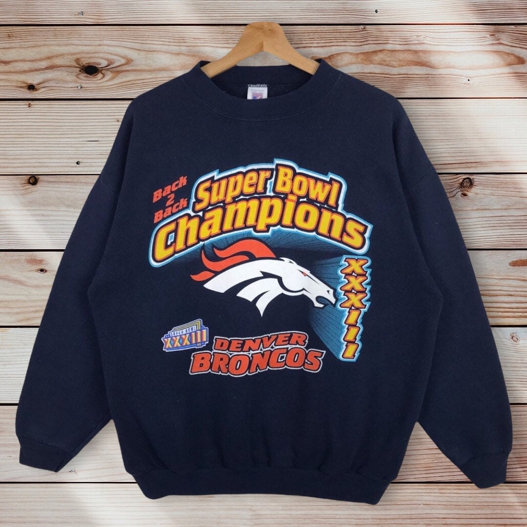 Vintage Style 90’s Logo 7 NFL Denver Broncos Crew Neck Sweatshirt ...