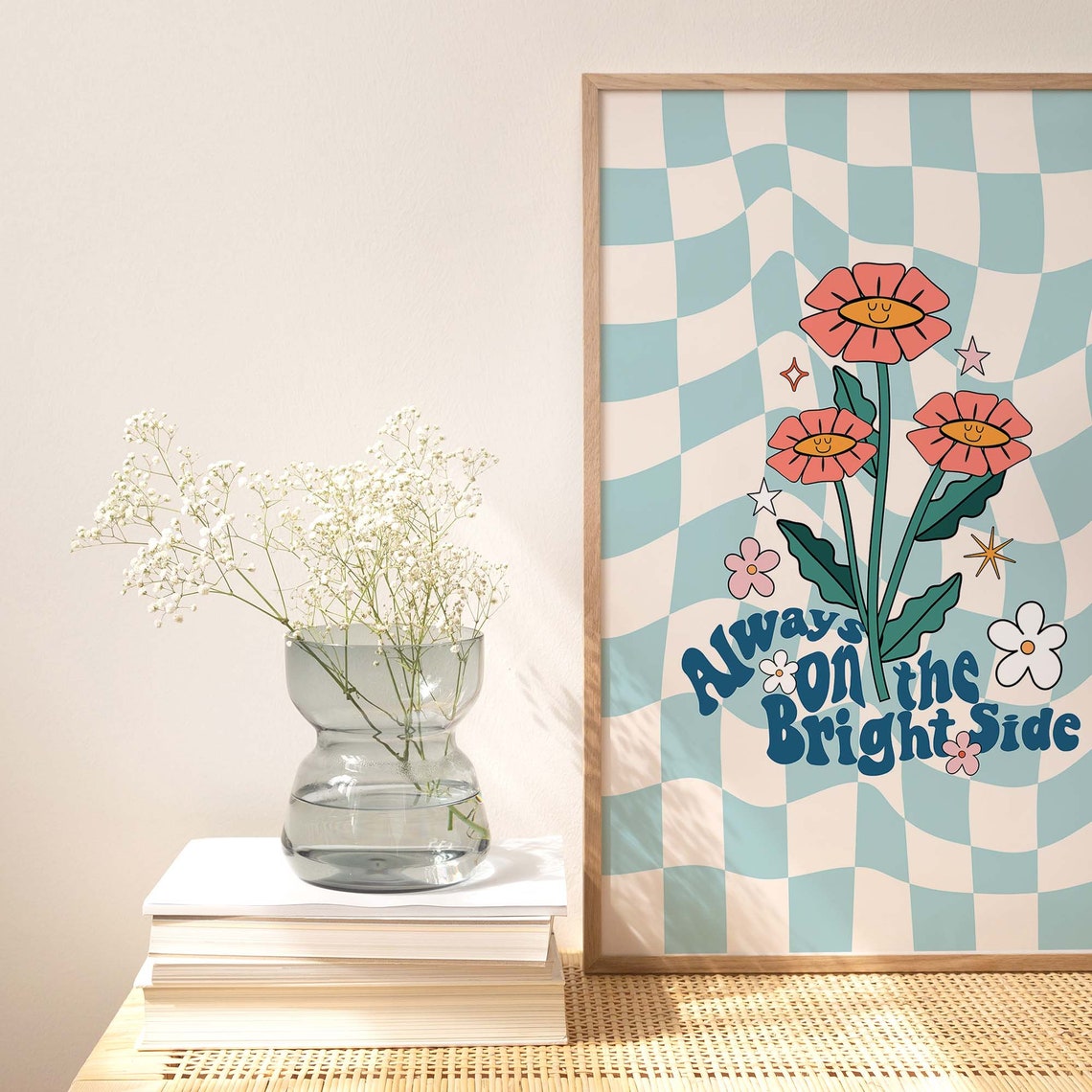 Vintage Trendy Aesthetic 70s Poster Wall Art Quote Canvas Print - Bluefink