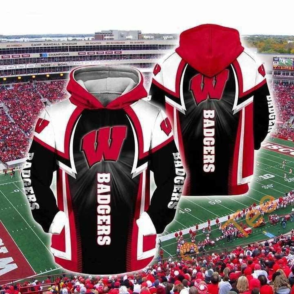 Wisconsin Badgers 3D All Over Print Zip Hoodie Gifts For Ncaa Fans For ...