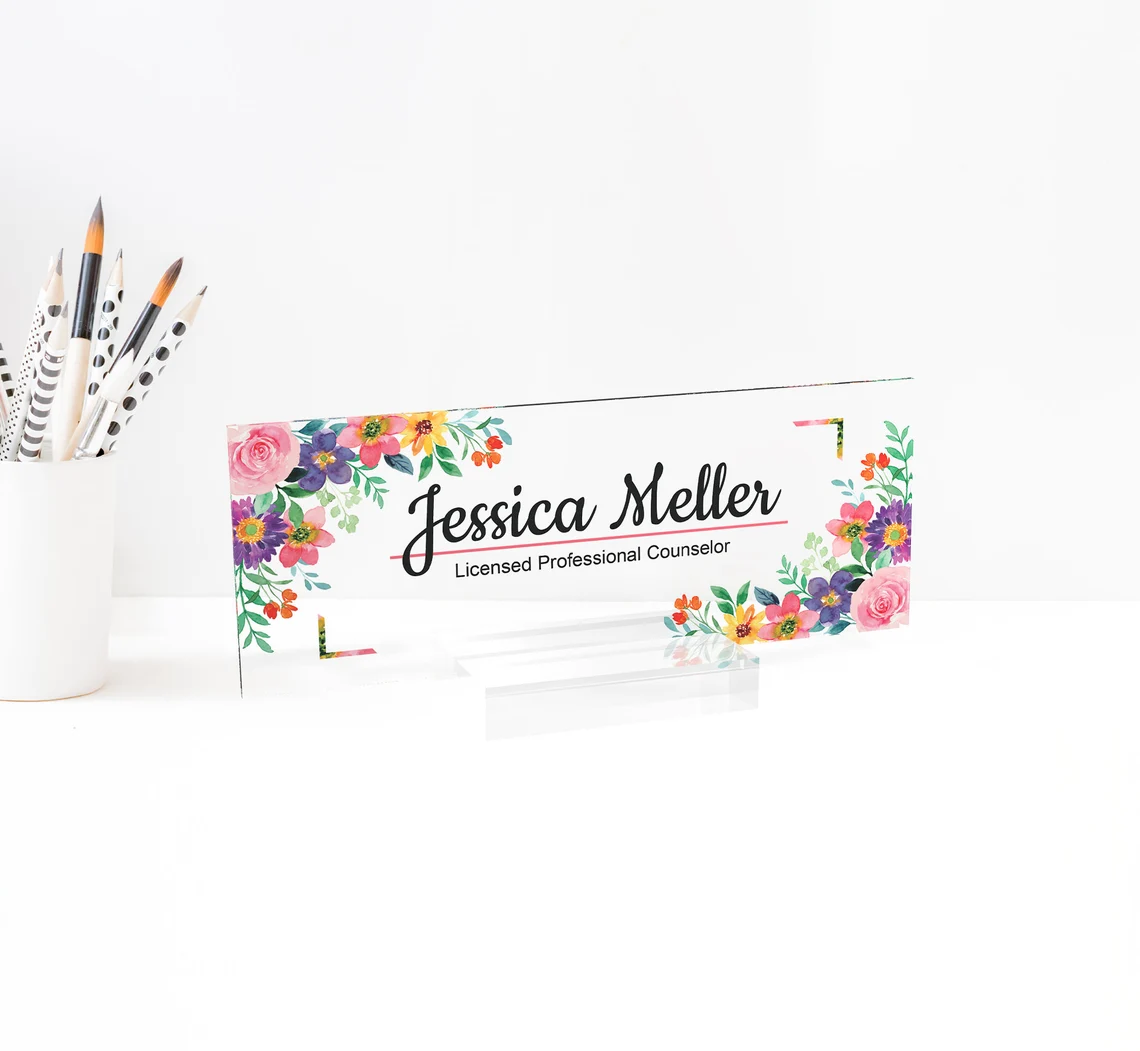Personalized Desk Acrylic Name Plate Gifts For Boss Friends Co-worker ...