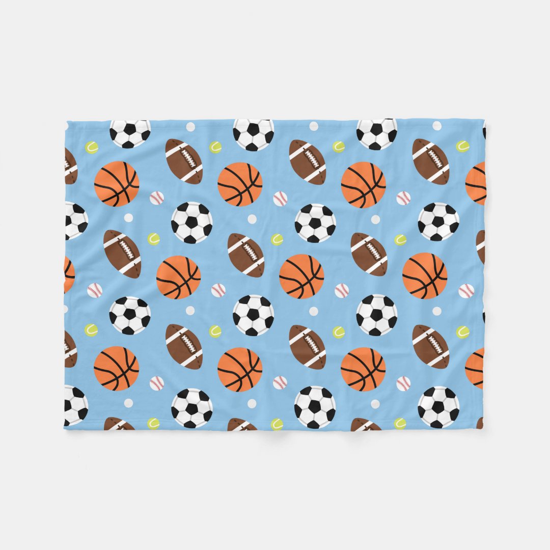Balls Sports Themed Pattern For Boys Blanket - Bluefink