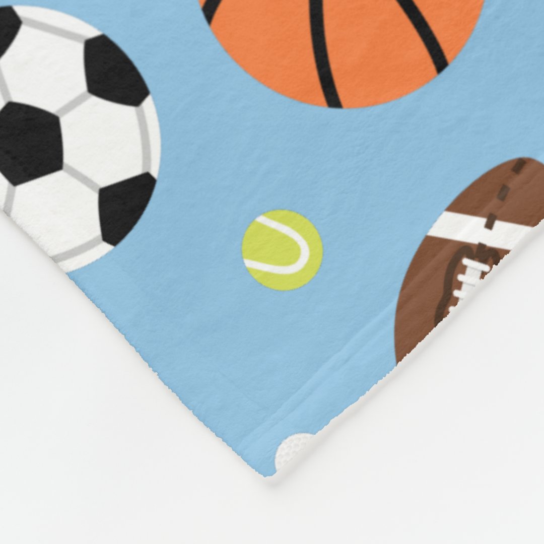 Balls Sports Themed Pattern For Boys Blanket - Bluefink