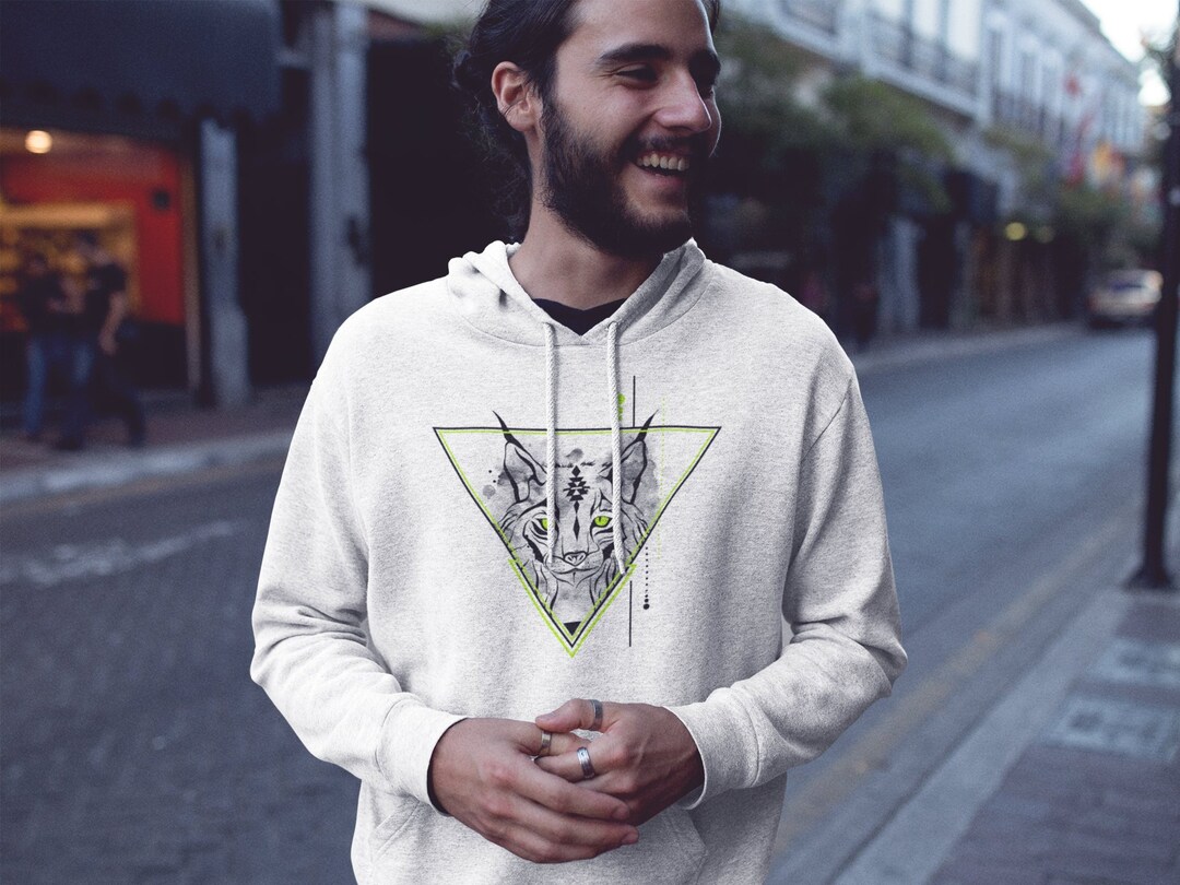 Geometrical Lynx, Unisex Sweatshirt, Bobcat animal spirit totem ...