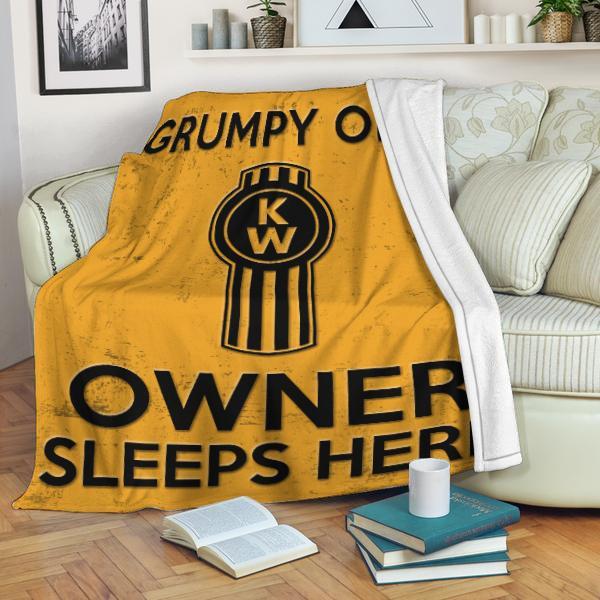 Grumpy Kenworth Truck Kwhopper Blanket - Bluefink