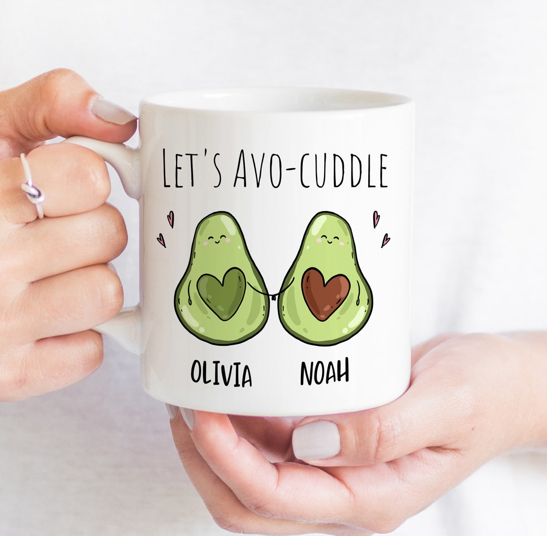 Personalised Let's Avo-Cuddle Couple Mug With Names , Valentine's Day ...