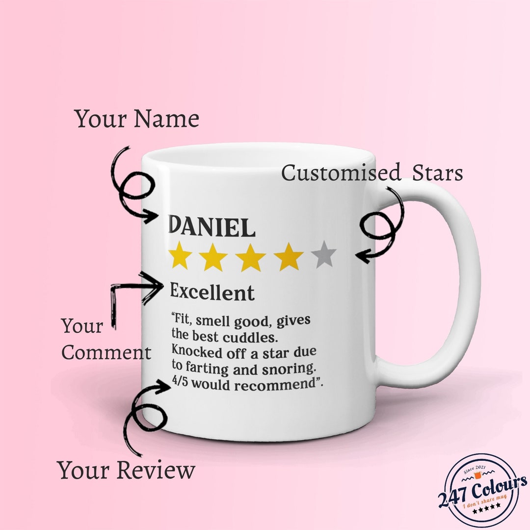 Personalised Star Rating Review Mug, Funny Boyfriend Review Mug ...