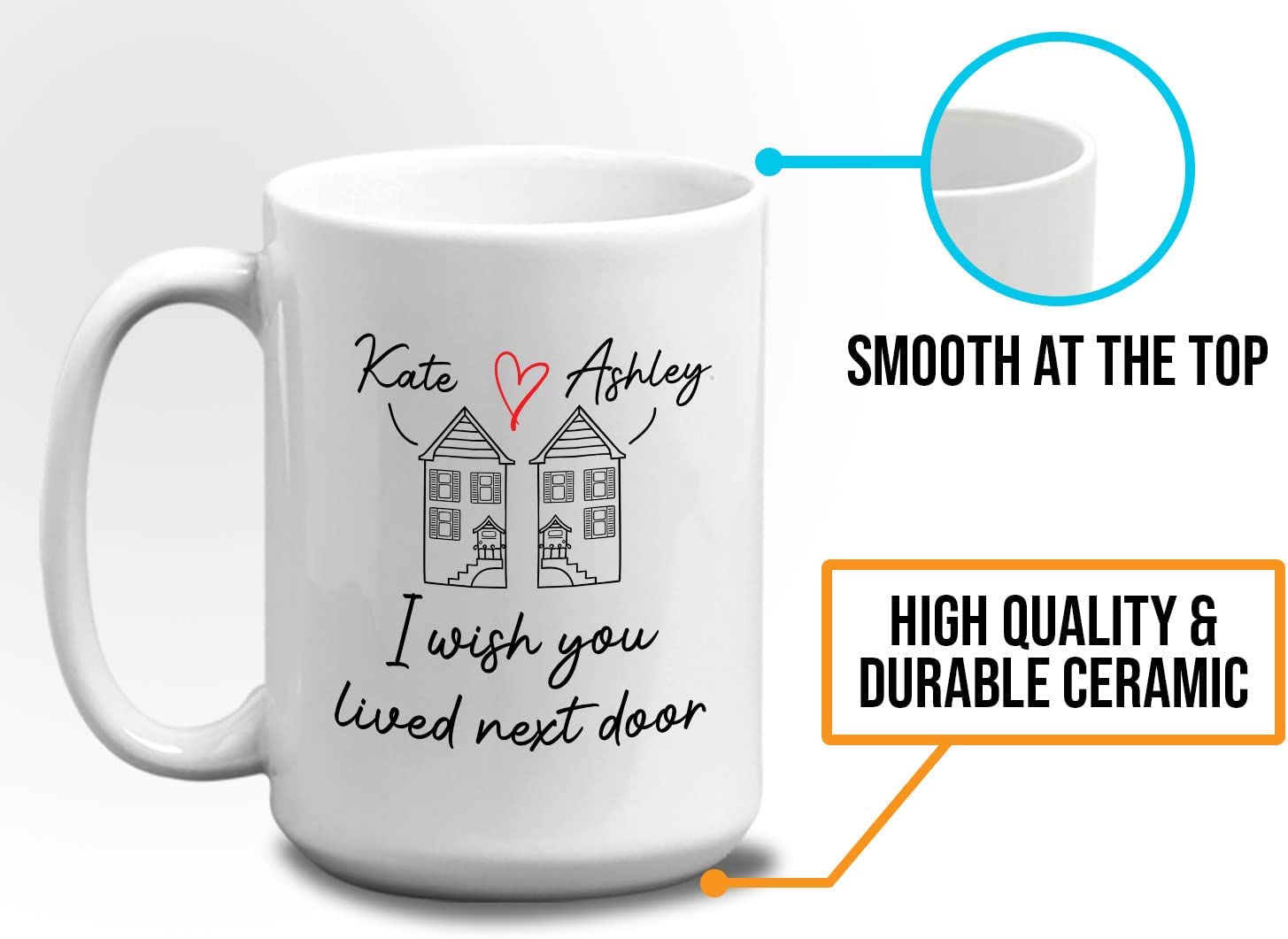 Personalized Friendship Coffee Mug - I Wish You Lived Next Door ...