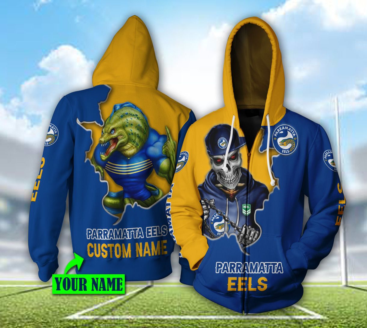 Personalized Parramatta Eels Nrl 3D All Over Print Hoodie With Mascot ...