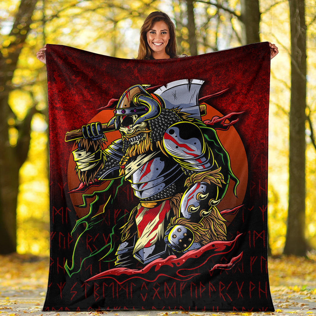 Viking Blanket Samurai Viking Warrior Ronin Berserk Armor Axe Sherpa ...