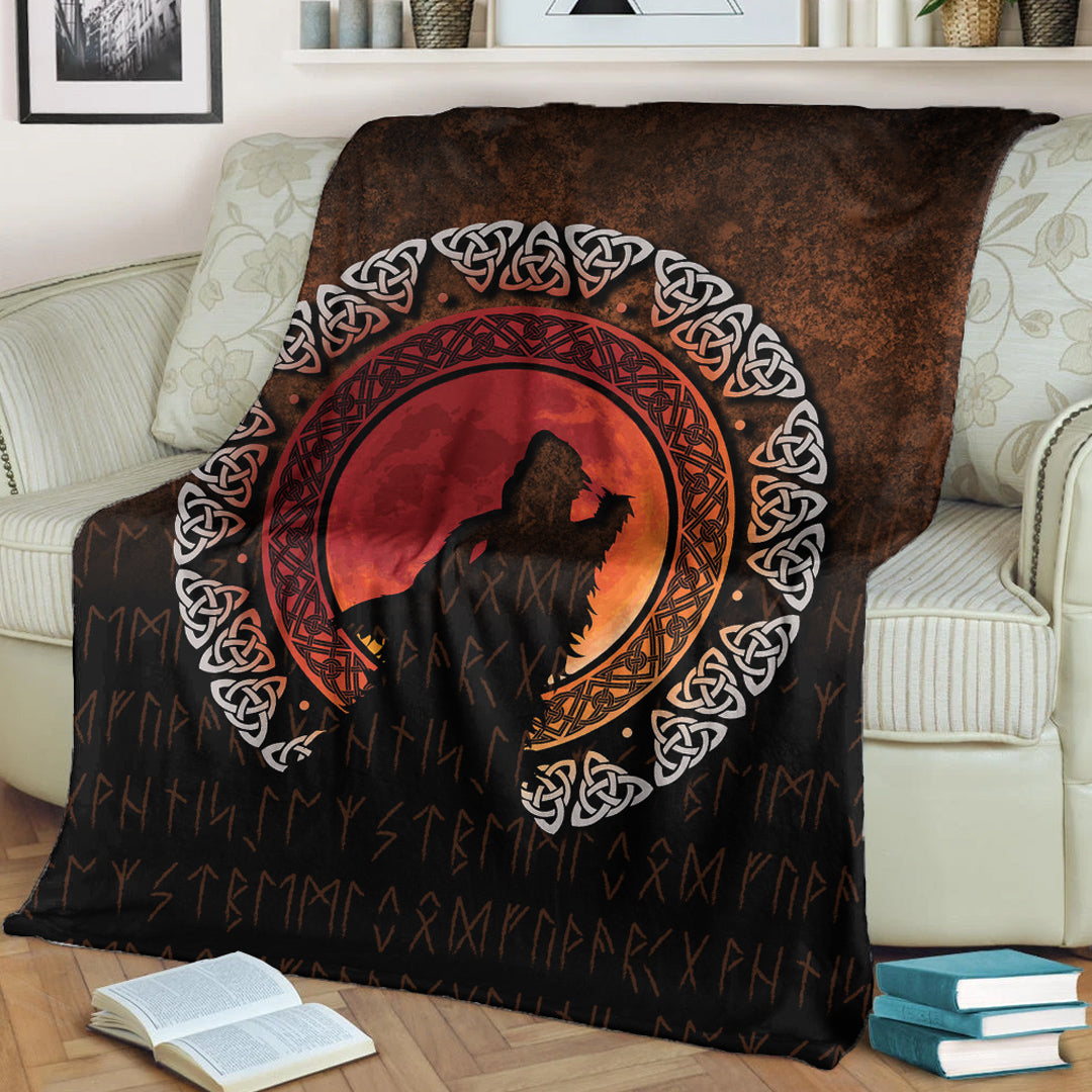 Viking Fenrir Norse Wolf Son of Loki Sherpa Fleece Blanket Gifts for ...