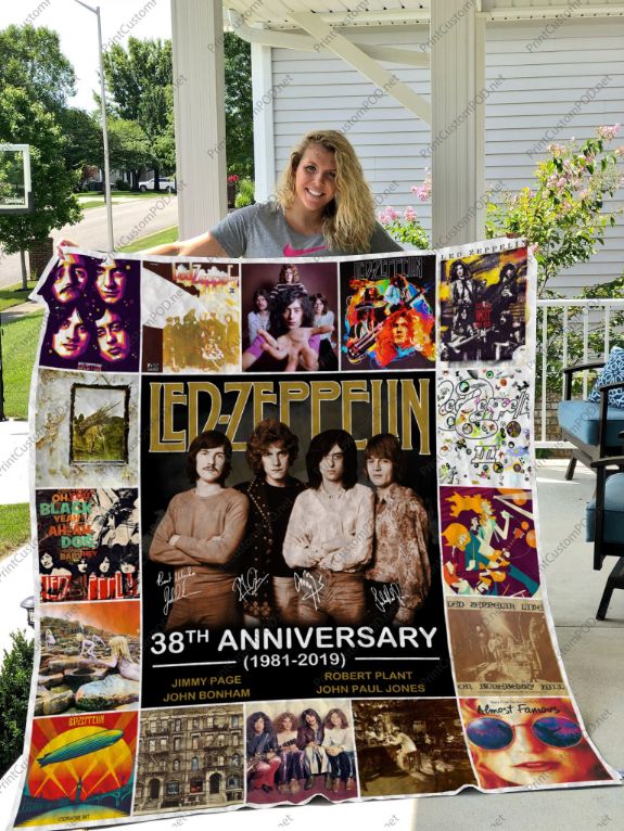 38th Anniversary Led Zeppelin Collected Quilt Blanket - Bluefink