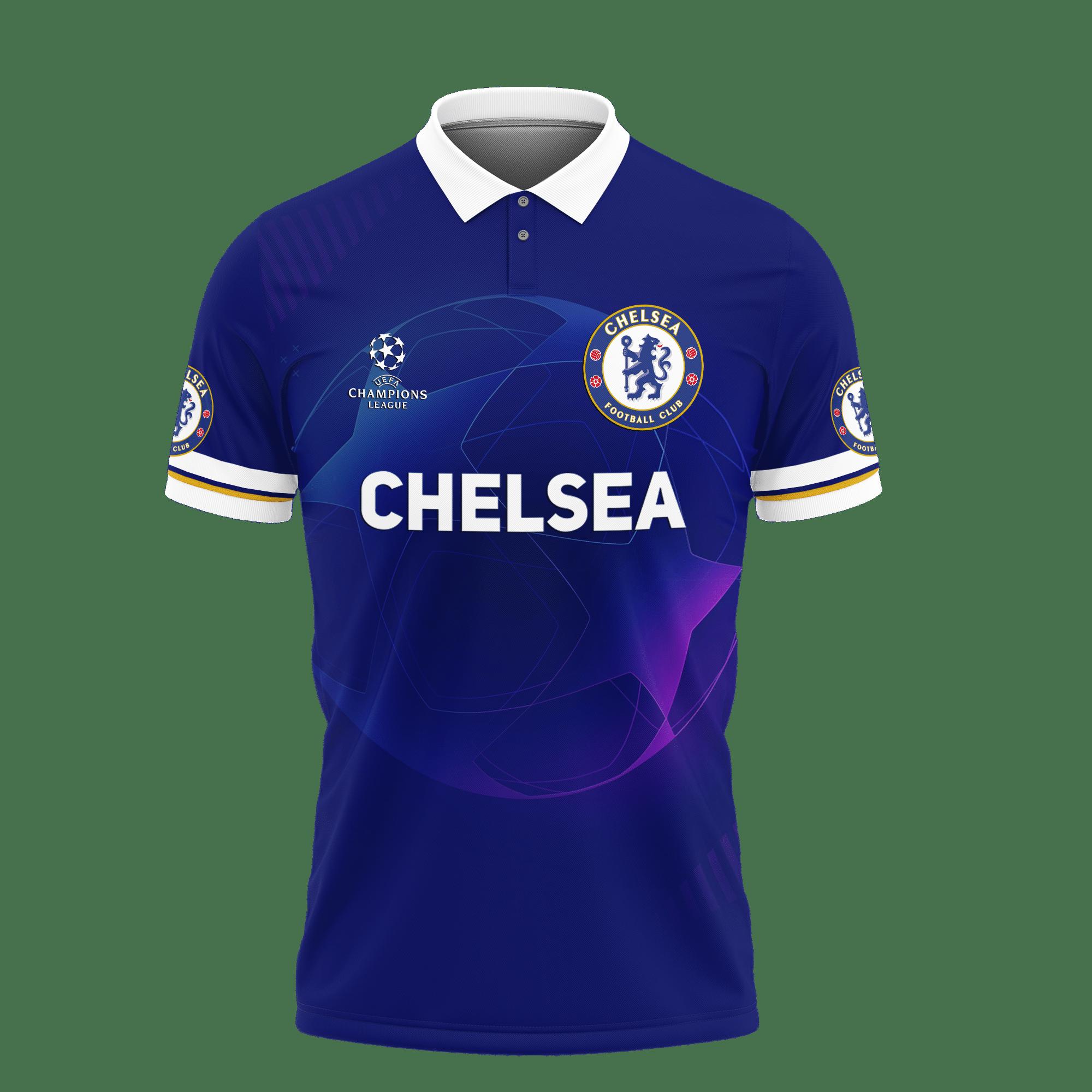 3D Printed Chelsea NQP-NH Polo Shirt Ver 2 (Blue) - Bluefink