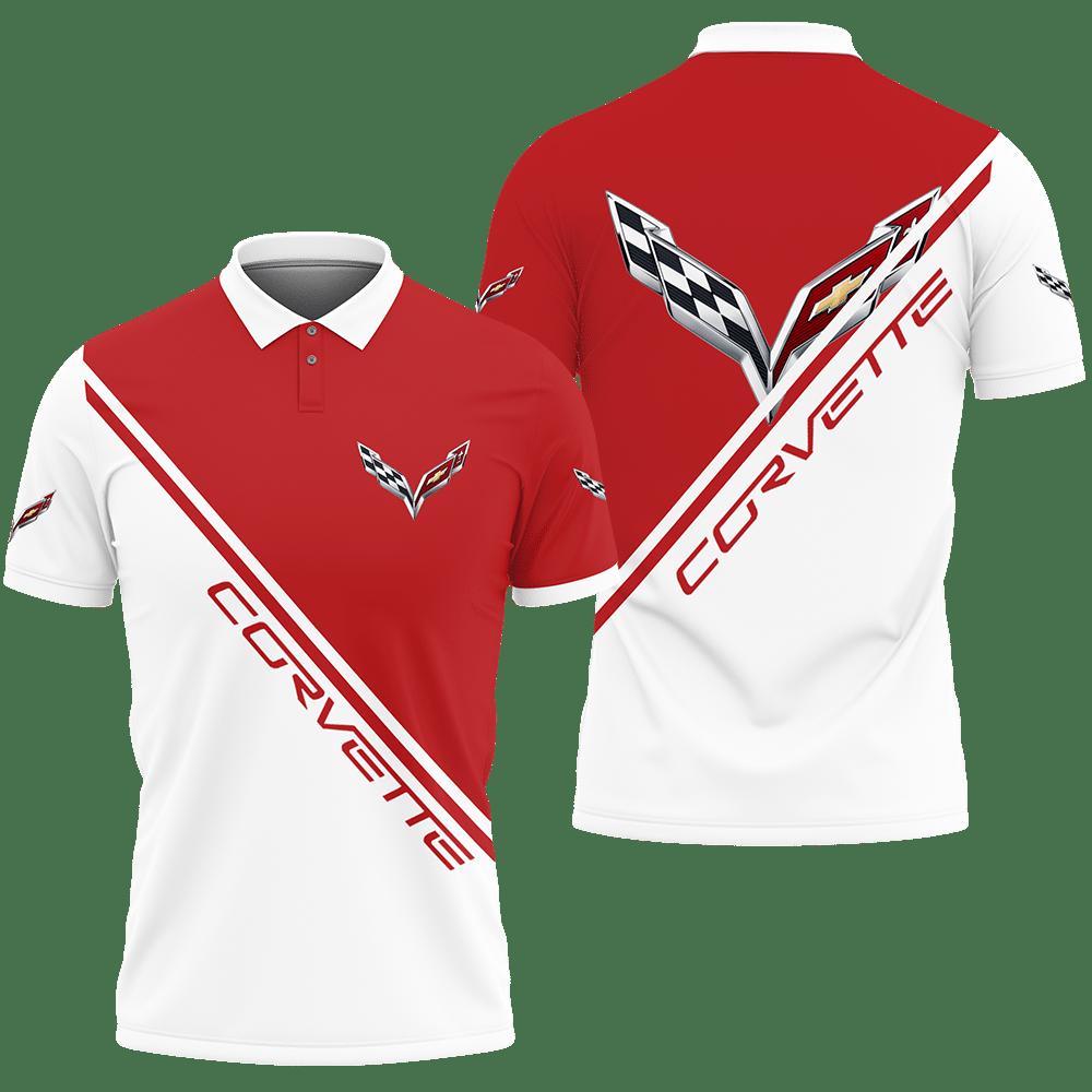 3D Printed Corvette Lph-Ht Polo Shirt Ver 1 (Red) - Bluefink