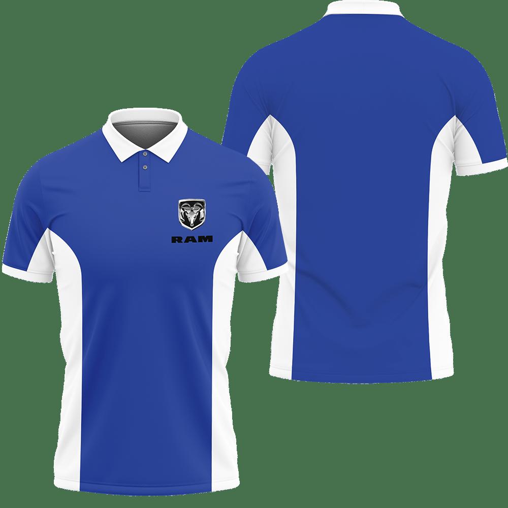 3D Printed Dodge Ram Polo Shirt Ver 1 (Blue) - Bluefink