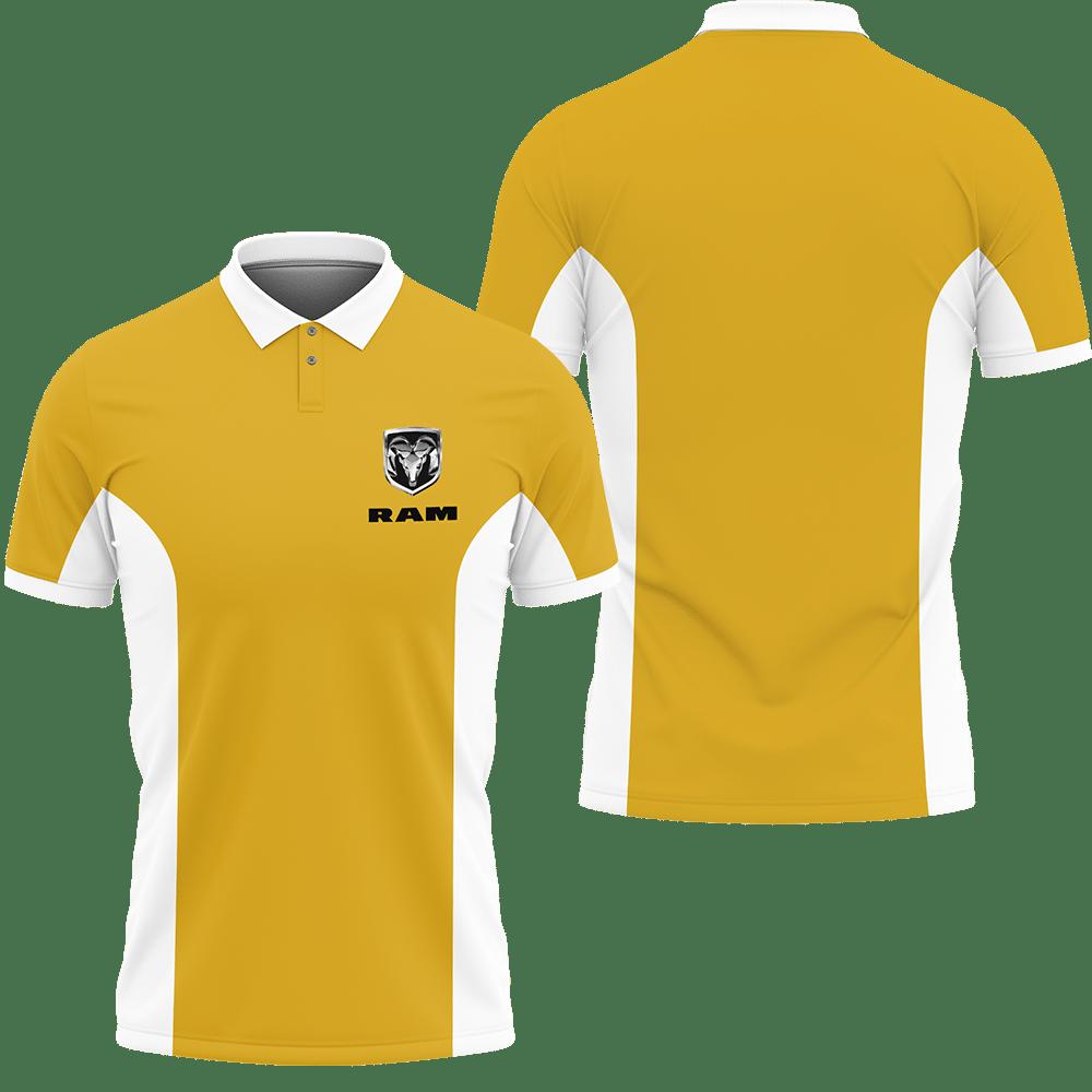 3D Printed Dodge Ram Polo Shirt Ver 1 (Yellow) - Bluefink