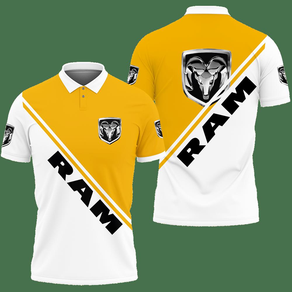 3D Printed Dodge Ram Polo Shirt Ver 2 (Yellow) - Bluefink