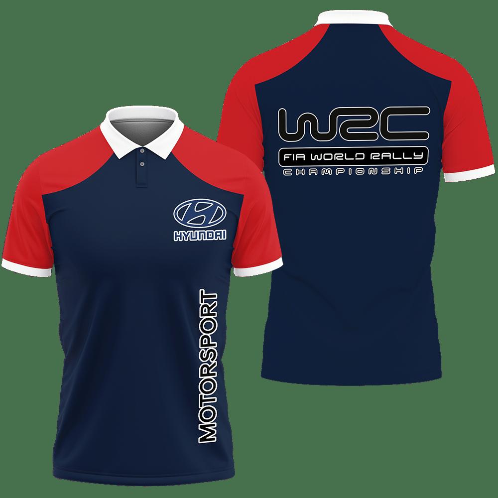 3D Printed HYUNDAI N TCR TNT-HT Polo Shirt Ver 1 (Dark Blue) - Bluefink
