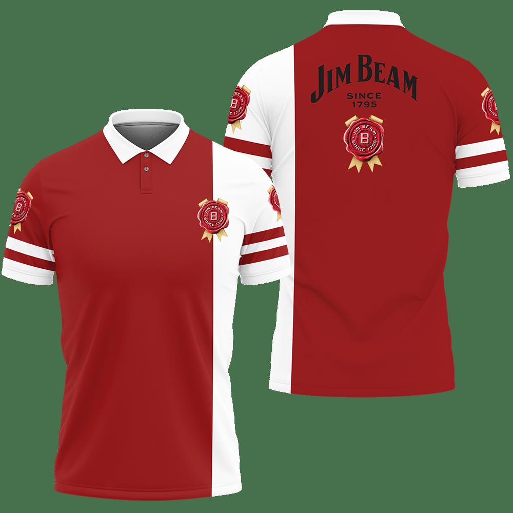 3D Printed Jim Beam Tnc-Lt Polo Shirt Ver 2 (Red) - Bluefink