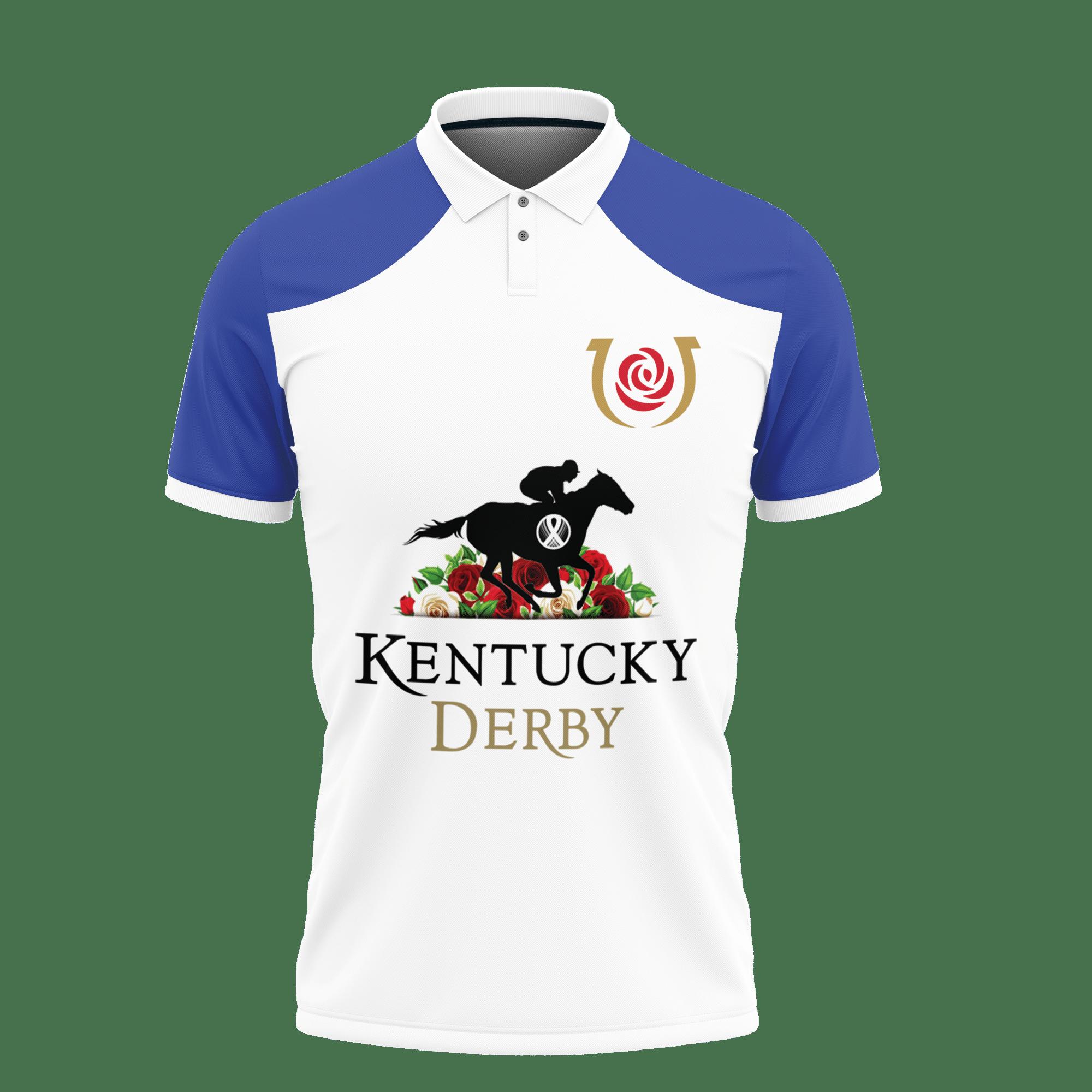 3D Printed Kentucky Derby NQP-HT Polo Shirt Ver 1 (Blue) - Bluefink