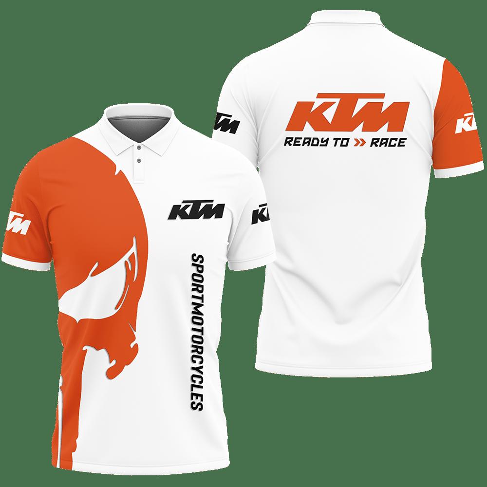 3D Printed Ktm Racing Nct-Va Polo Shirt Ver 2 (Orange) - Bluefink